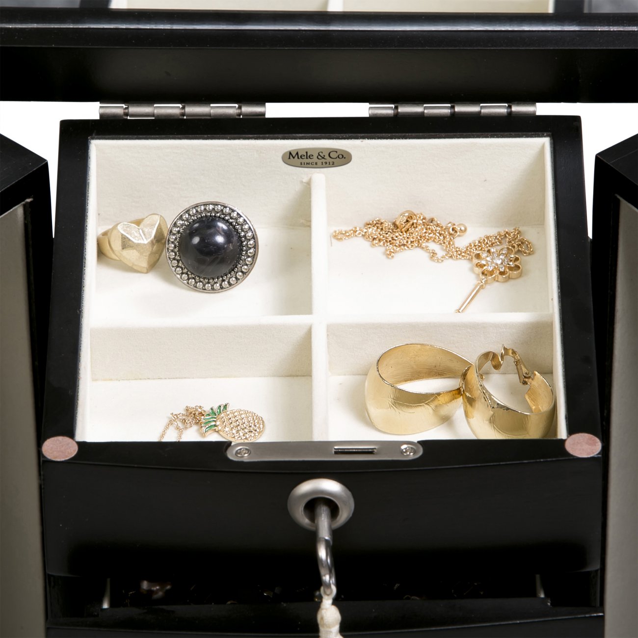 Majestic, Upright Six Drawer Java Colored Locking Jewelry Organizer ...